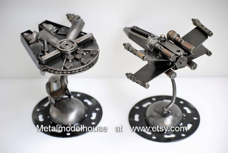Spaceship A&B Scrap Metal Sculpture Model Handmade Art Gift - Etsy Canada