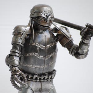 One-of-a-kind Metal Turtle Boy Sculpture, Industrial Fantasy Décor ...