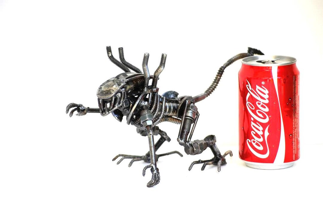 Alien Scrap Metal Sculpture, Handmade Recycled Home Decor Items, Geeky ...