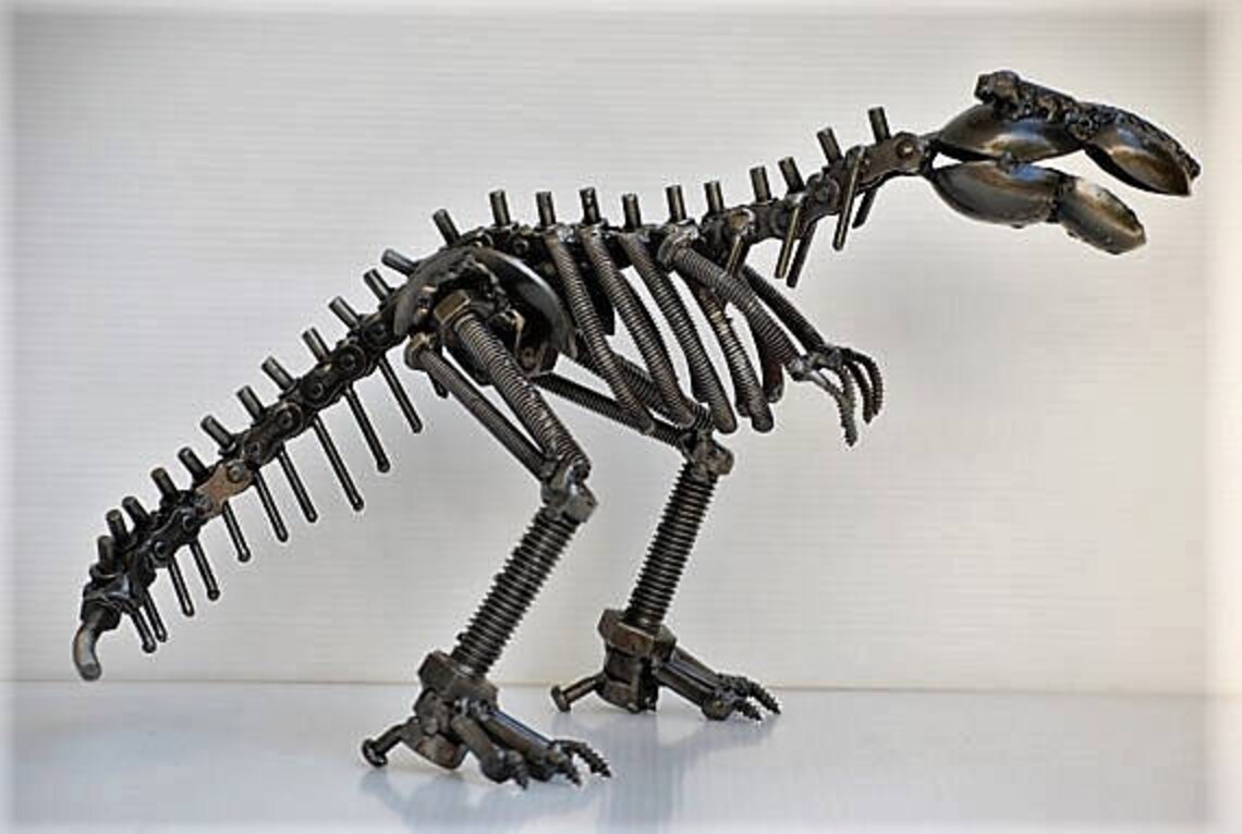 T-Rex Scrap Metal Sculpture Model Recycled Handmade Art Gift | Etsy
