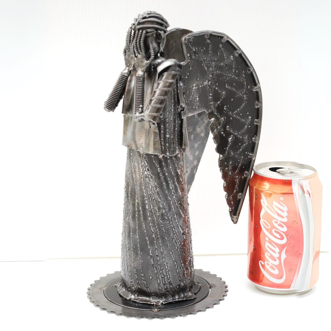The Angel Scrap Metal Sculpture, Handmade Recycled Steel Art, Geek ...