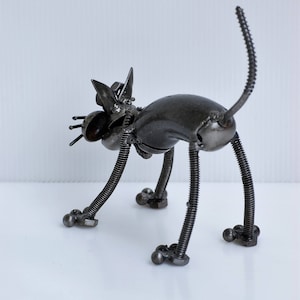 Cat Scrap Metal Sculpture Model Recycled Handmade Art Gift for - Etsy