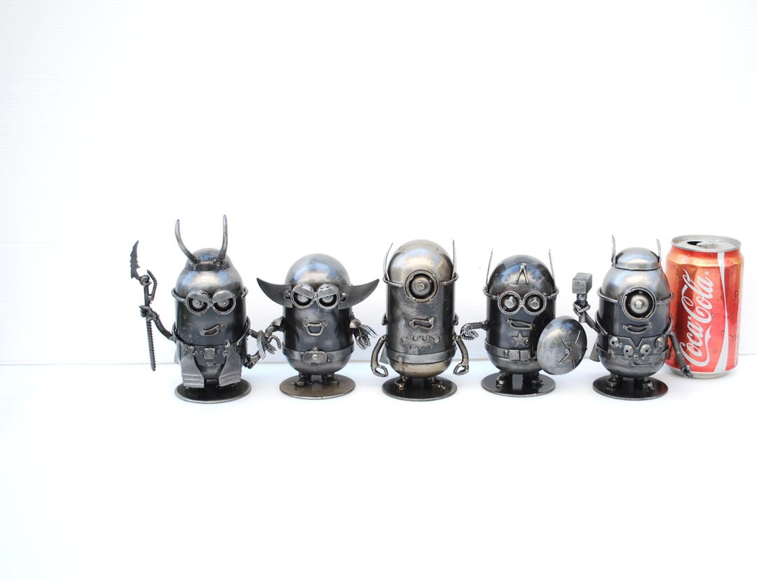 One of A Kind Gift, Metal Sculpture Mini Robot(5 Small), Super Hero ...