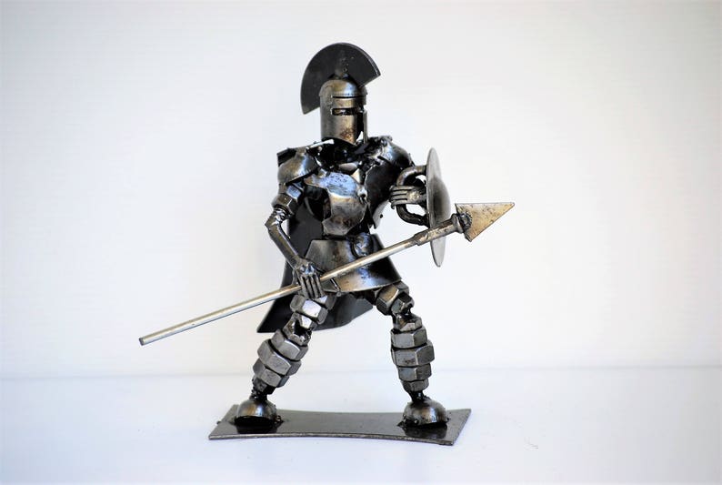 Spartan E Warrior Gladiator Scrap Metal Sculpture Model - Etsy