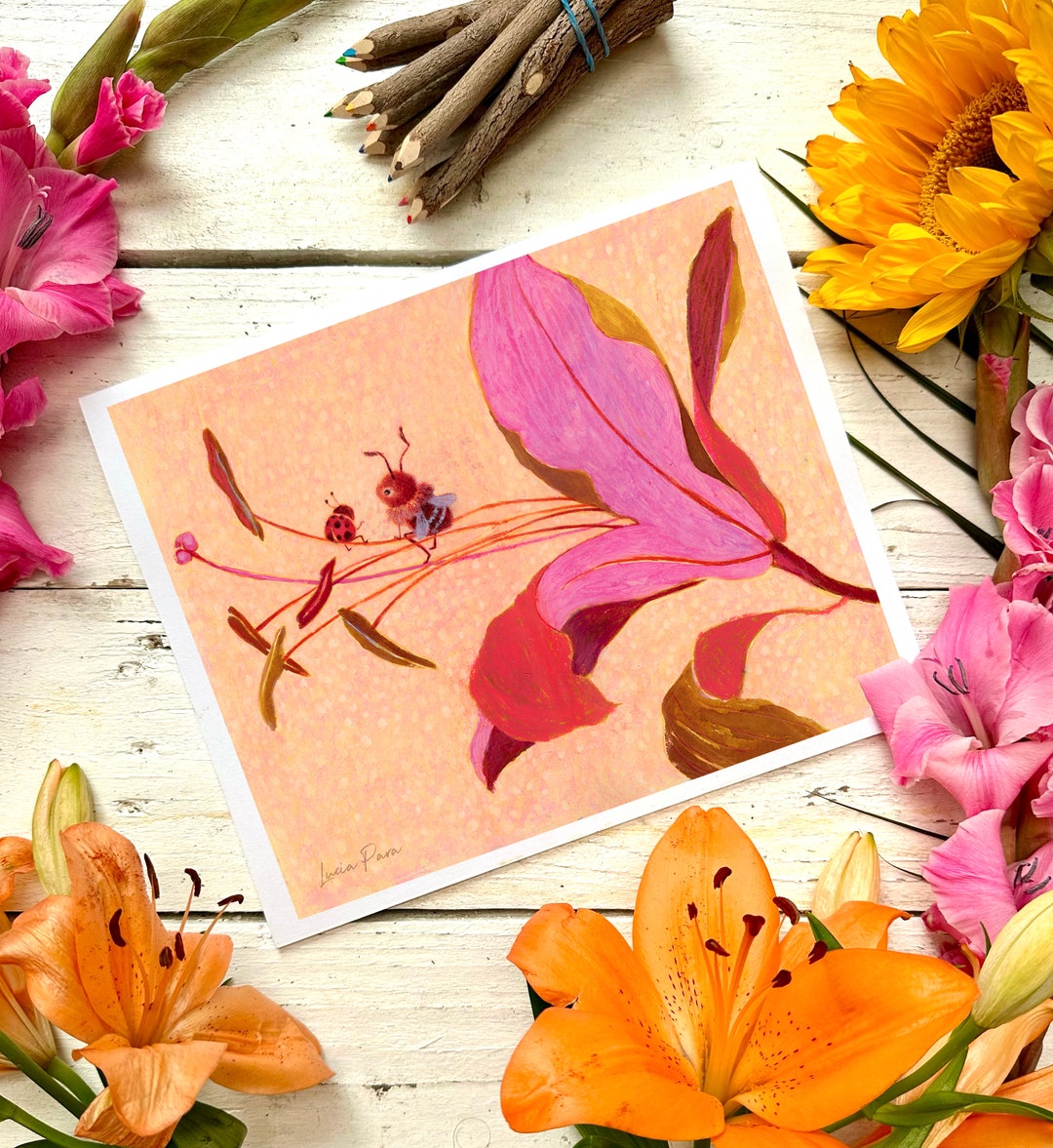 Lily Friends, Greeting Card - Etsy