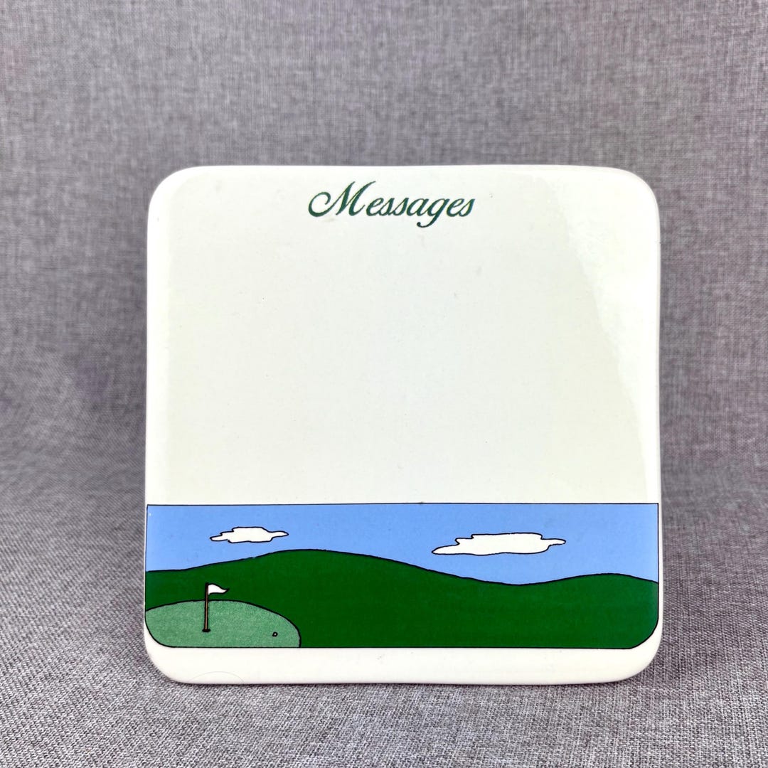 Vintage Golf Themed Message Tile Ceramic Write on Memo Board - Etsy