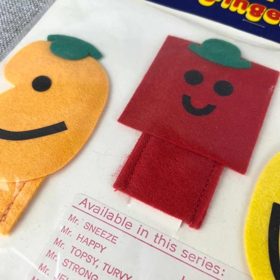 Very Rare Vintage Mr. Men Felt Finger Puppets by P.A.W. England - Etsy