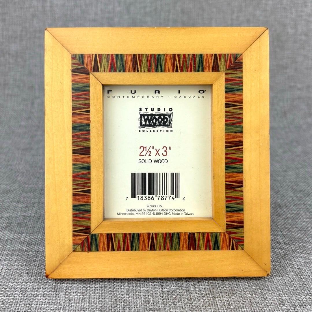 Frame - Small Postmodern Inlaid Maple Wood Empty Photo Picture Frame ...