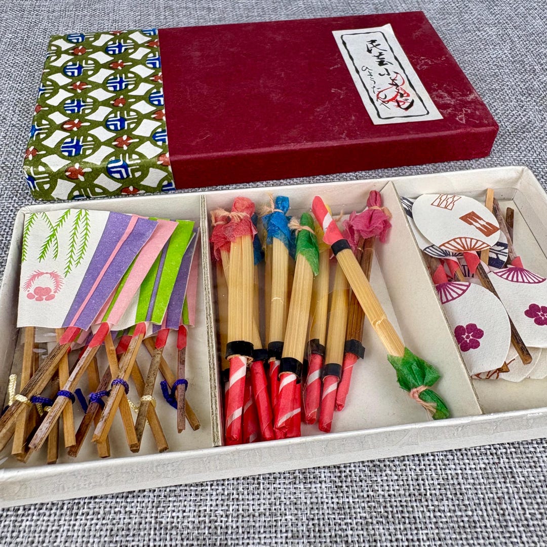 Vintage Japanese Showa Era Picks Toothpicks Flags Handmade Festival - Etsy