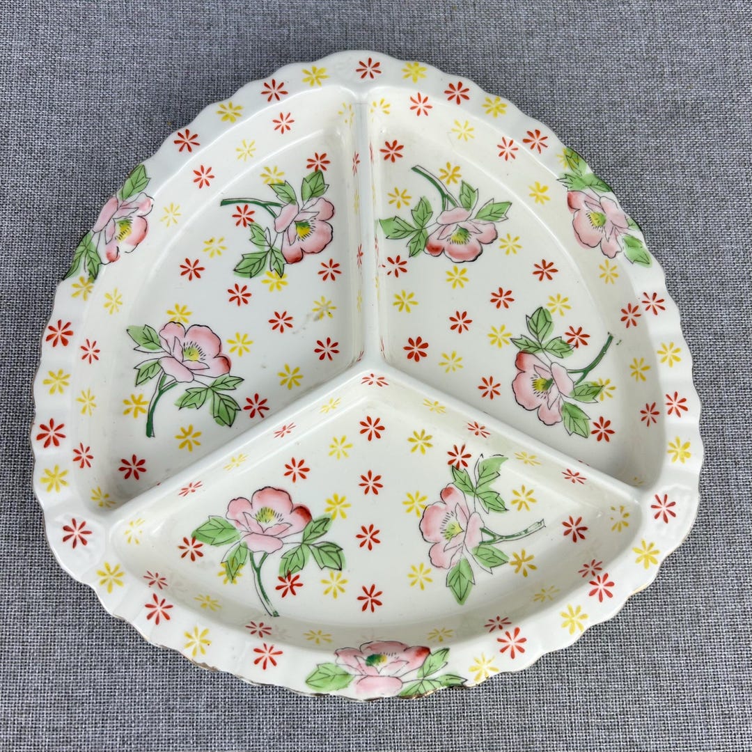 Gold Castle China Chikusa Floral Divided Relish Plate - Etsy