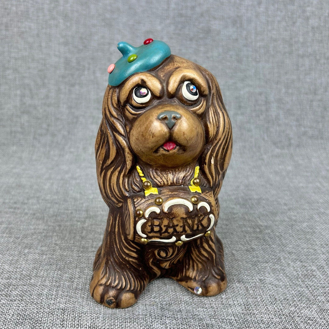 Vintage 60’s Ceramic Spaniel Dog Coin Bank - Etsy