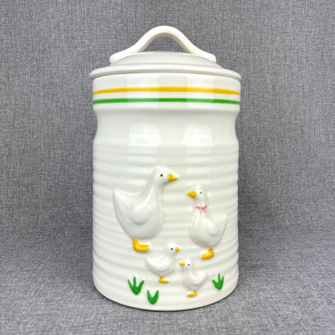 Vintage 80’s Treasure Craft Ceramic Jar Canister 901 Geese - Etsy