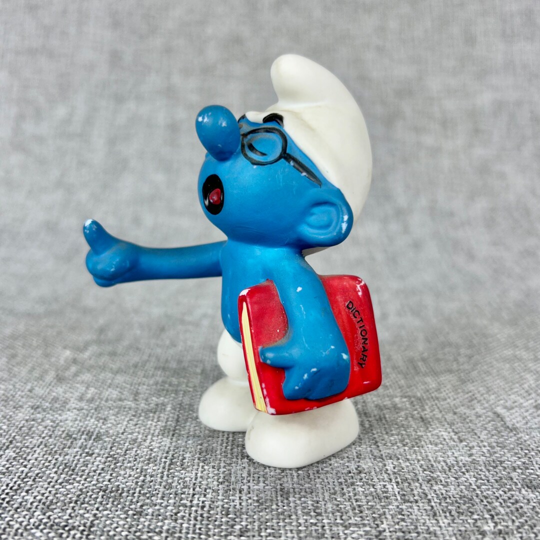 Vintage 80’s Smurfs Porcelain Bisque Figure - Brainy Smurf - Etsy