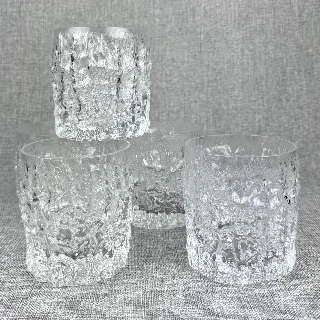 Mid Century Whitefriars Glacier Molded Lead Crystal Whiskey Glasses - Etsy