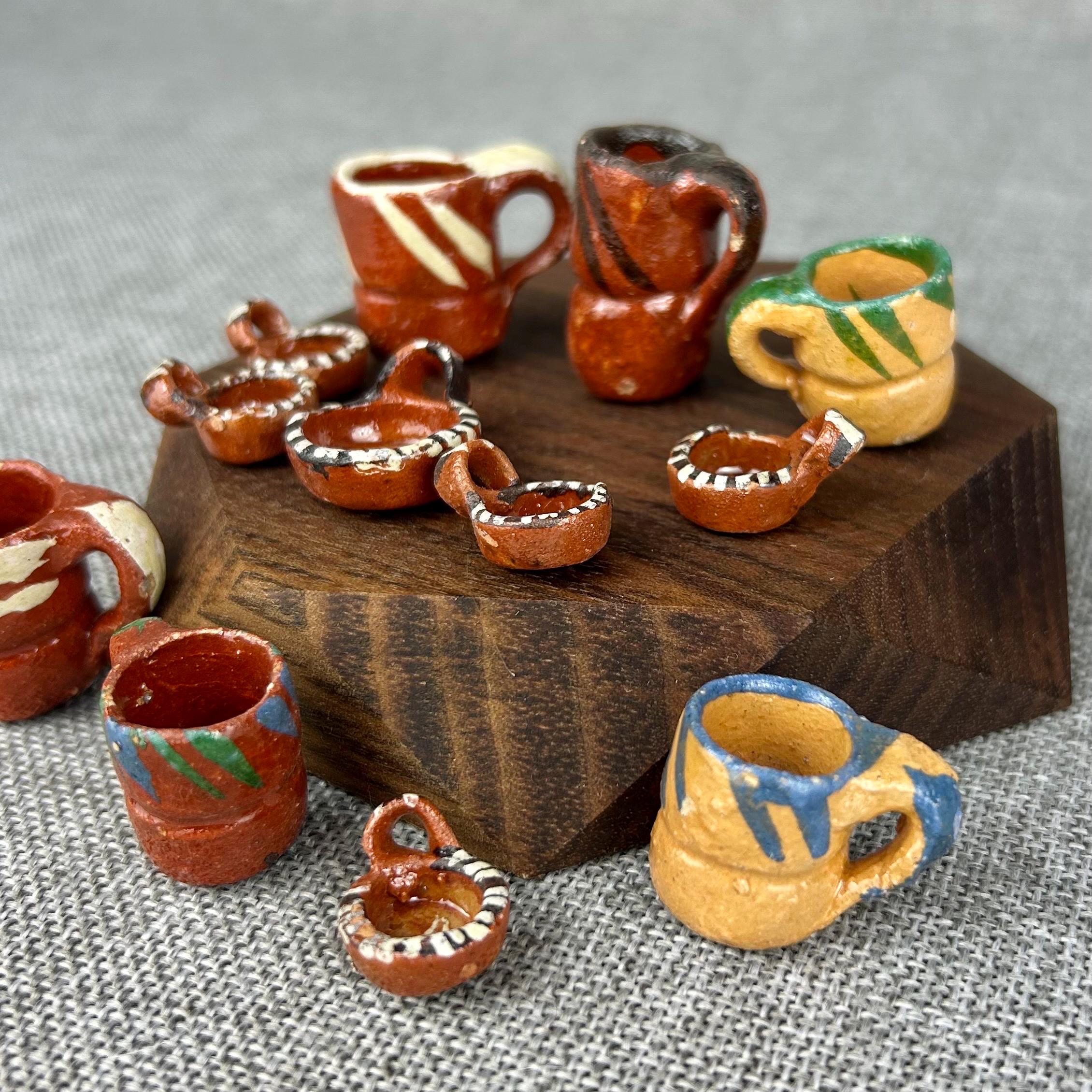 A Dozen Pieces Handmade Mexican Clay Miniature Pottery - Etsy