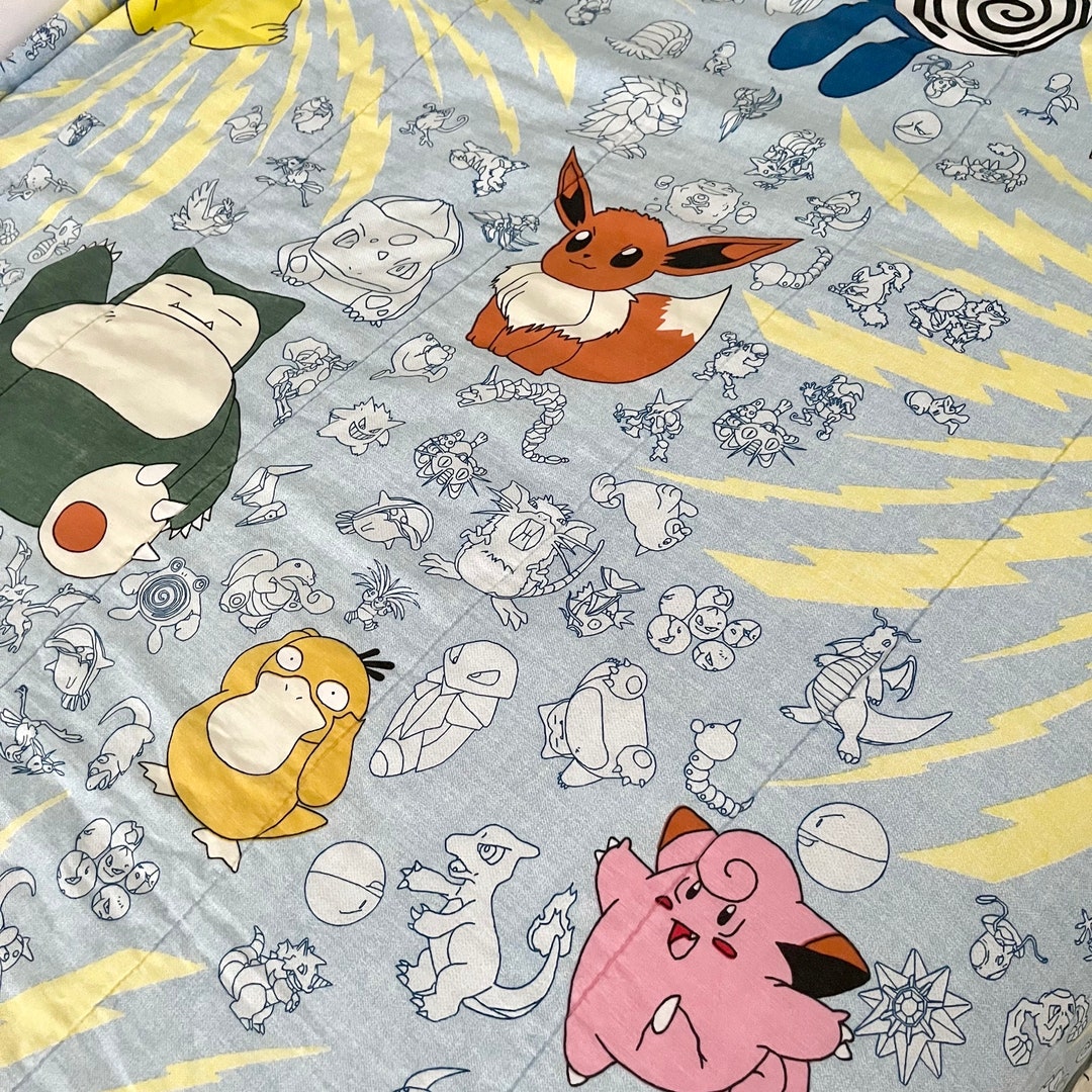 Vintage 90s Pokémon Twin Quilt Comforter - Etsy