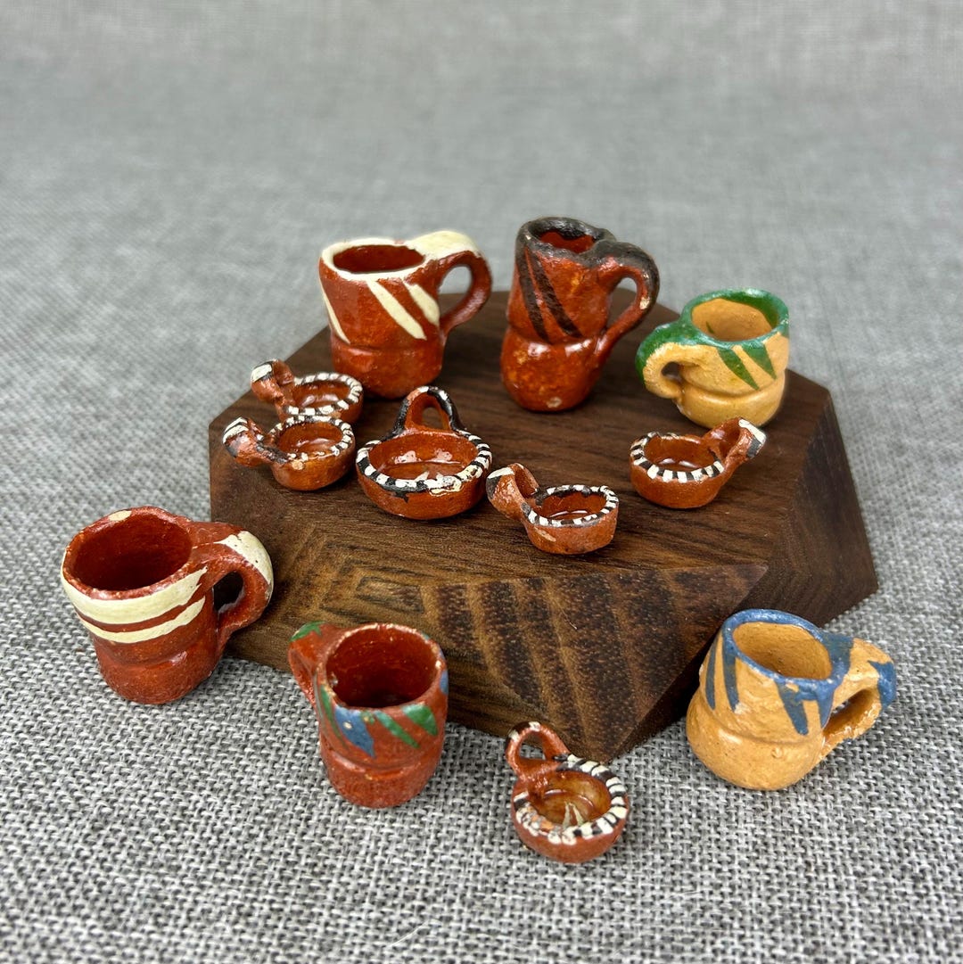 A Dozen Pieces Handmade Mexican Clay Miniature Pottery - Etsy