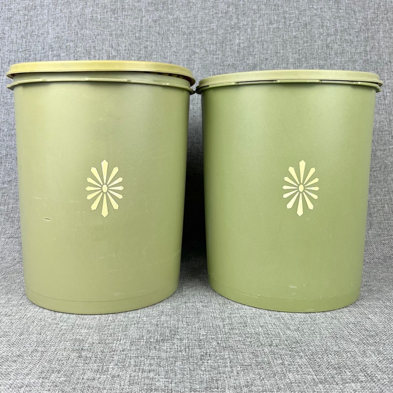 Tupperware Pair of Large Vintage 70s Servalier Canisters - Etsy