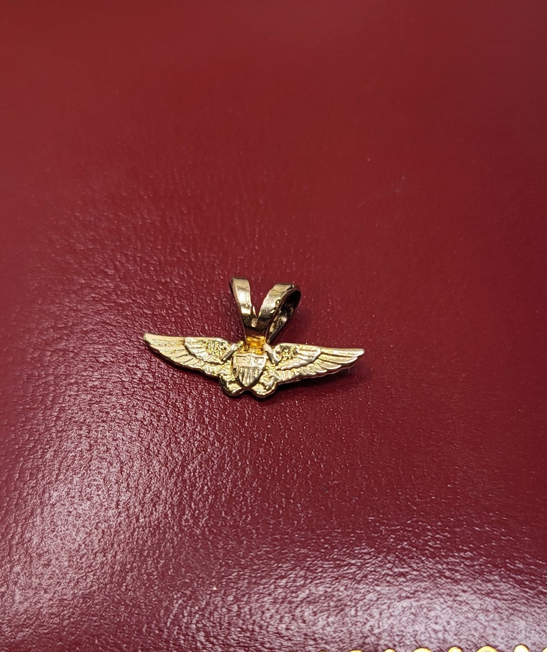 14k Gold Air Force Pendant Charm, Vintage Fine Jewelry, Solid Gold ...