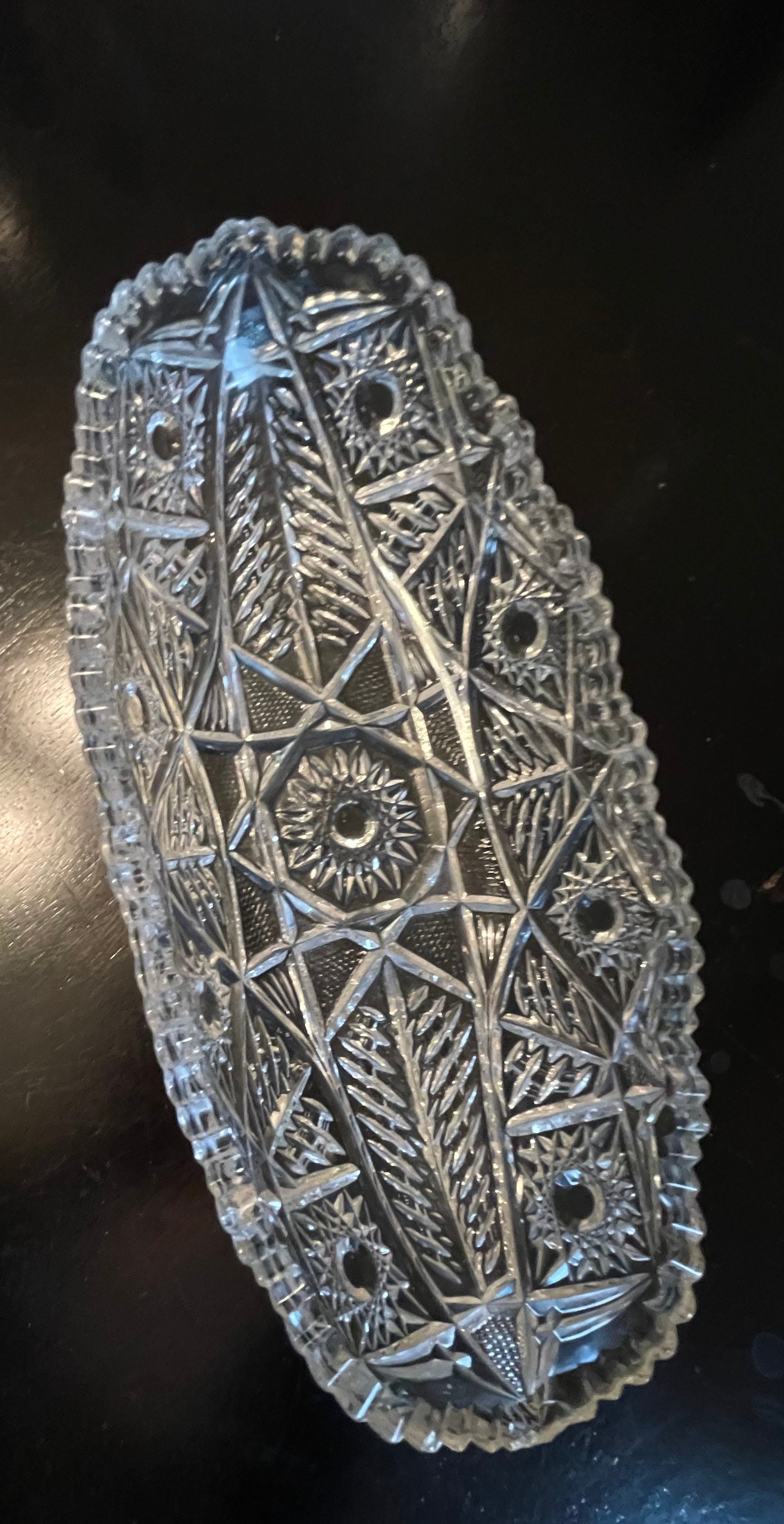 Sawtooth Cut Glass Celery Dish - Etsy