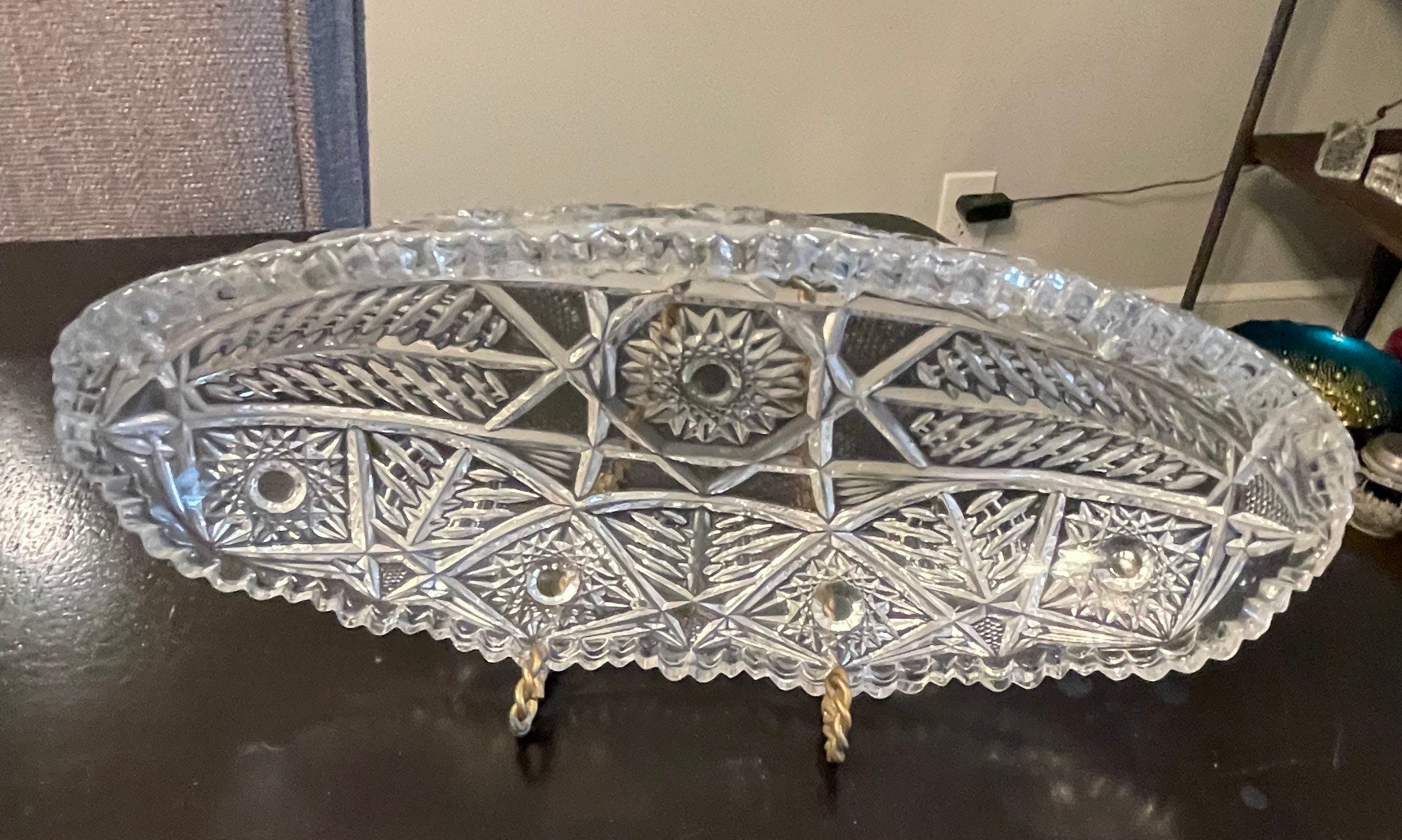 Sawtooth Cut Glass Celery Dish - Etsy