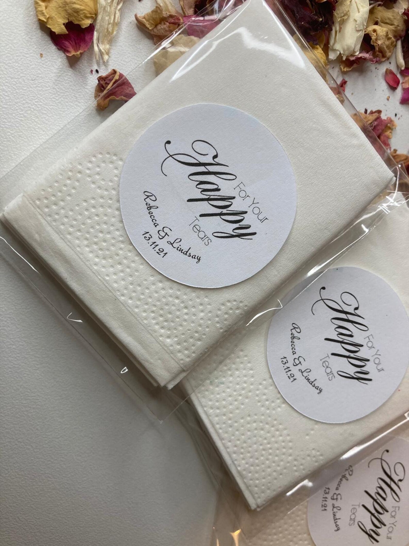 Personalised Tissue Pack for Your Happy Tears Wedding - Etsy UK