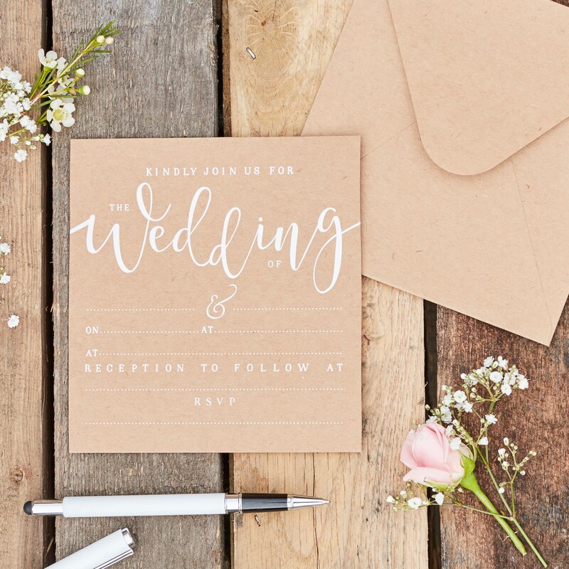 Kraft Wedding Invite - Etsy UK