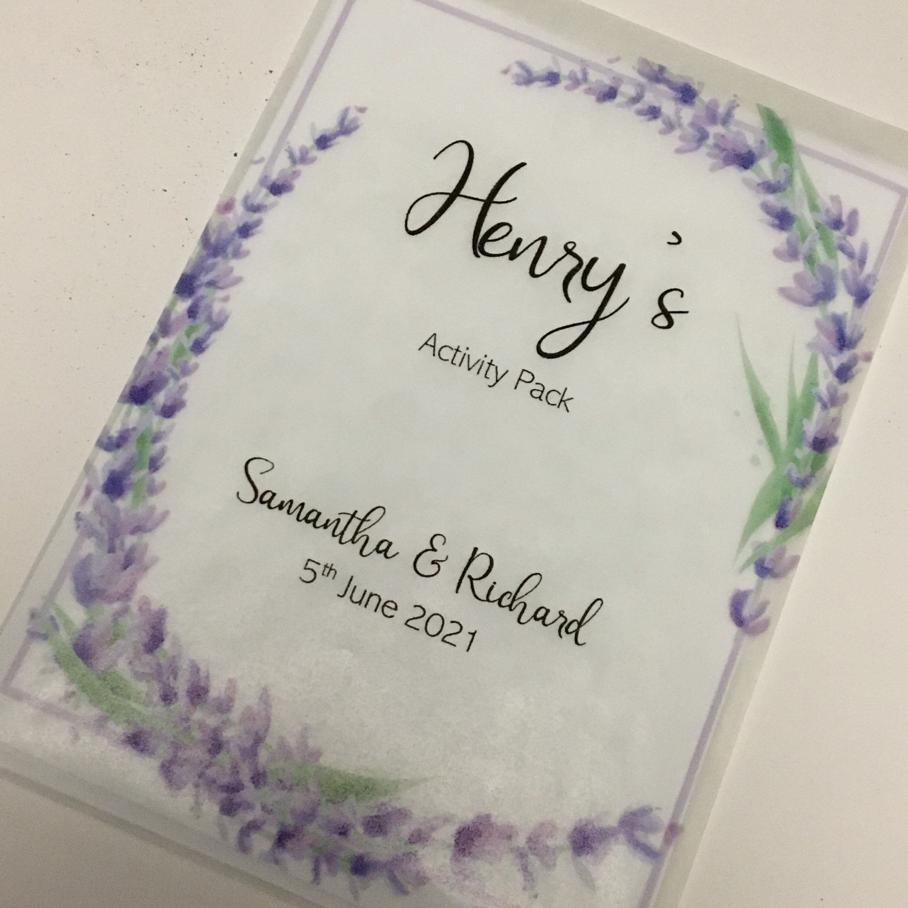 Personalised Lavender Wedding Activity Pack A6 Childrens - Etsy UK