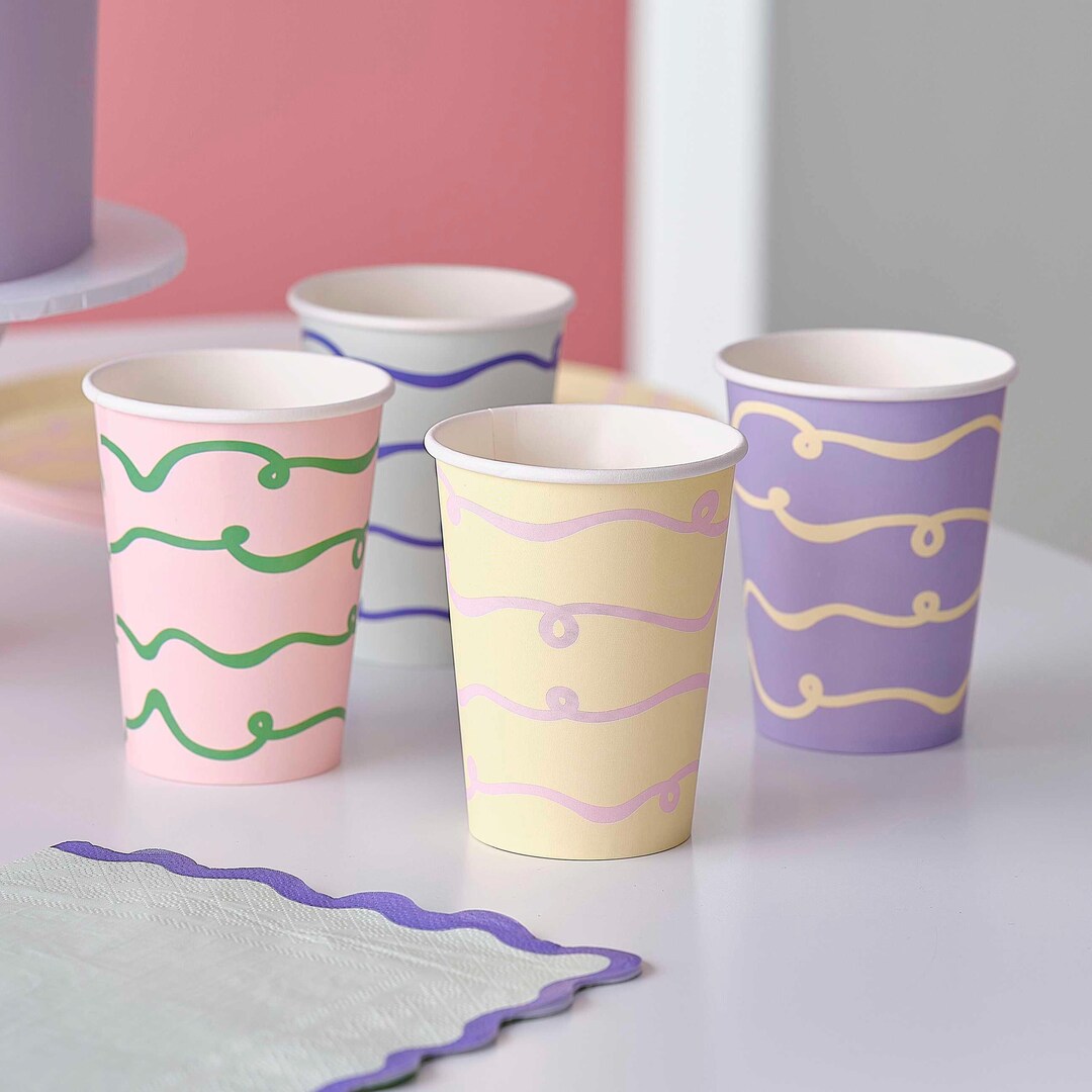 Wavy Pastel Party Cups - Etsy