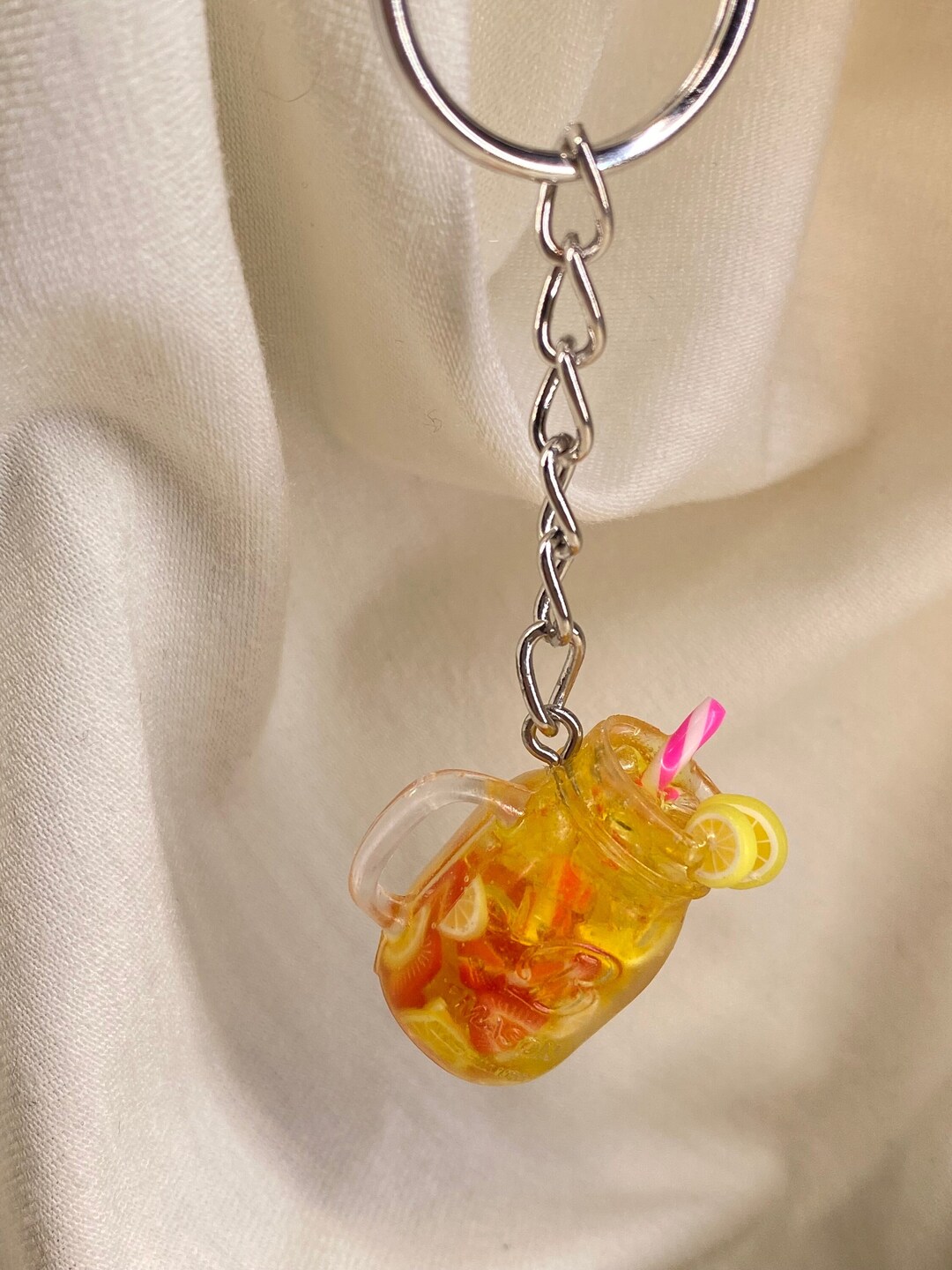 Strawberry Lemonade Mason Jar Keychain - Etsy