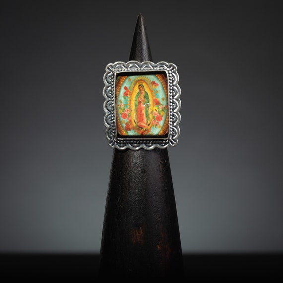 Our Lady of Guadalupe Sterling Silver Adjustable Ring | Etsy