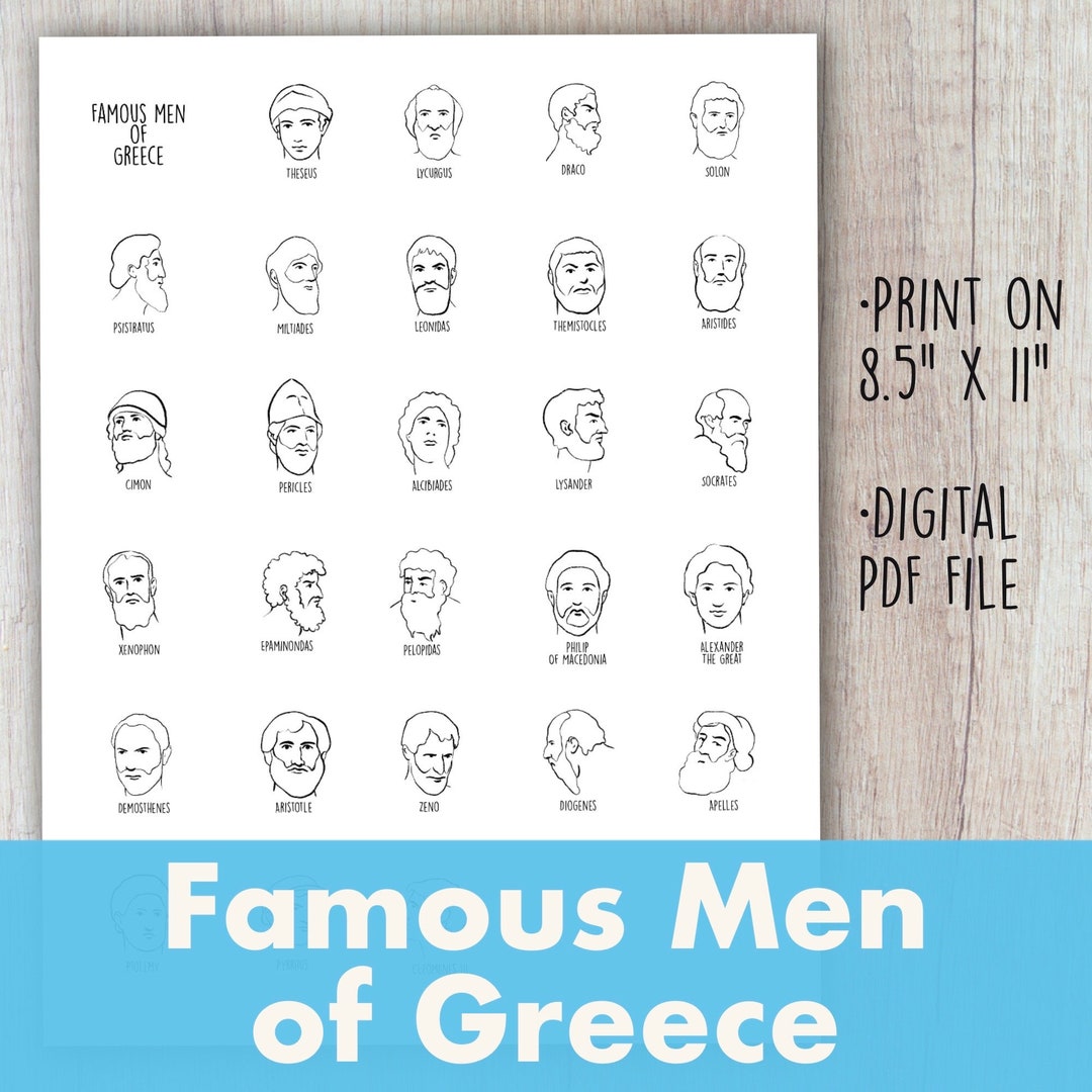 Famous Men of Greece Printable Timeline Figures Cut Outs Stickers ...