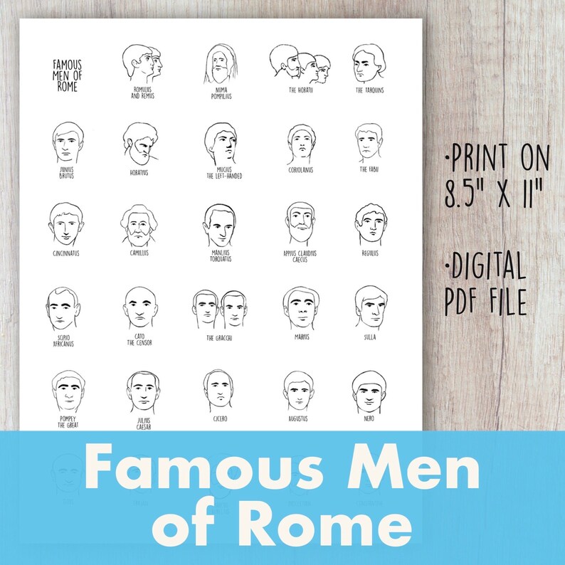 Famous Men of Rome Printable Timeline Figures Cut Outs Stickers ...