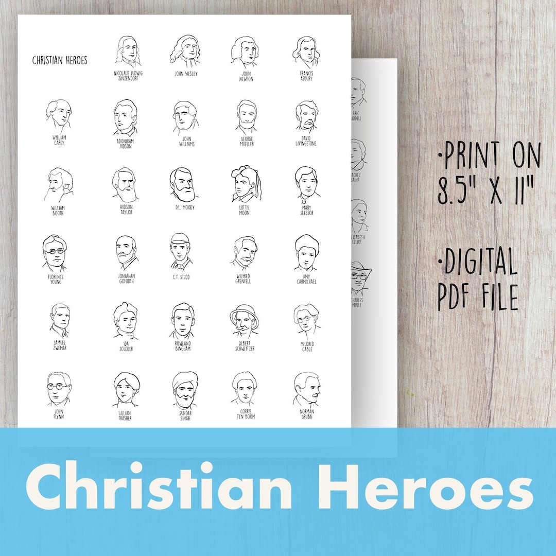 Christian Heroes Printable Timeline Figures Cut Outs Stickers ...