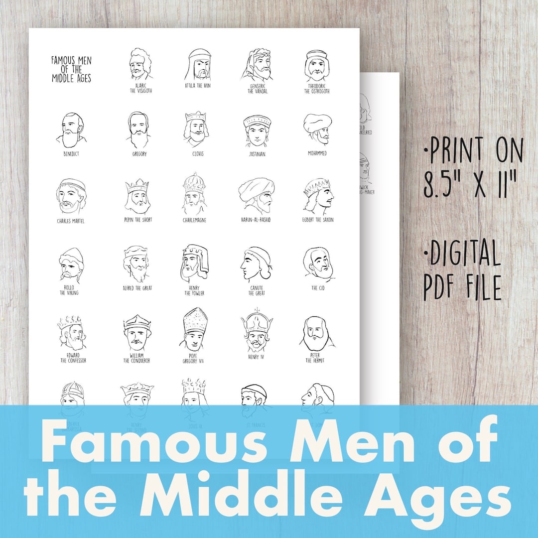 Middle Ages Famous Men Timeline Figures: Homeschool History (PDF) - Etsy