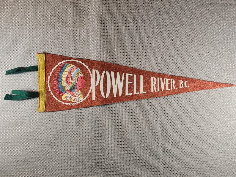 Vintage Pennant - Powell River, B.C. (british Columbia) - Etsy