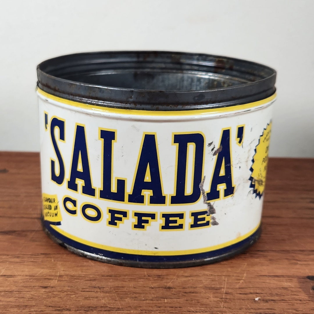 Vintage Salada 1 Pound Coffee Tin / Can - Salada Tea Company of Canada ...