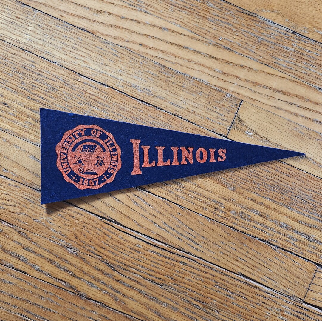 Vintage Felt Pennant - University of Illinois - Etsy
