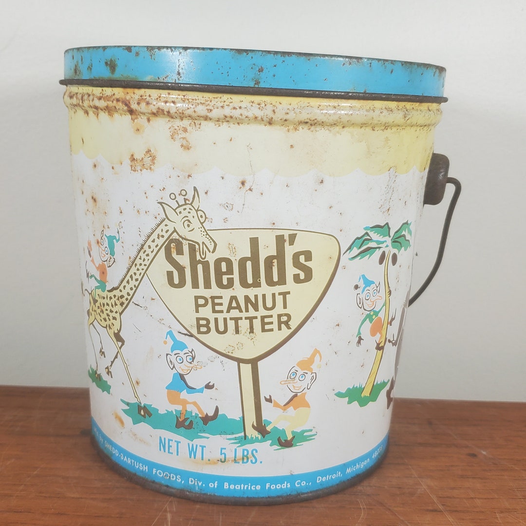 Vintage Shedd's 5 Lb.-sized Peanut Butter Pail / Tin / Bucket - Bartush ...