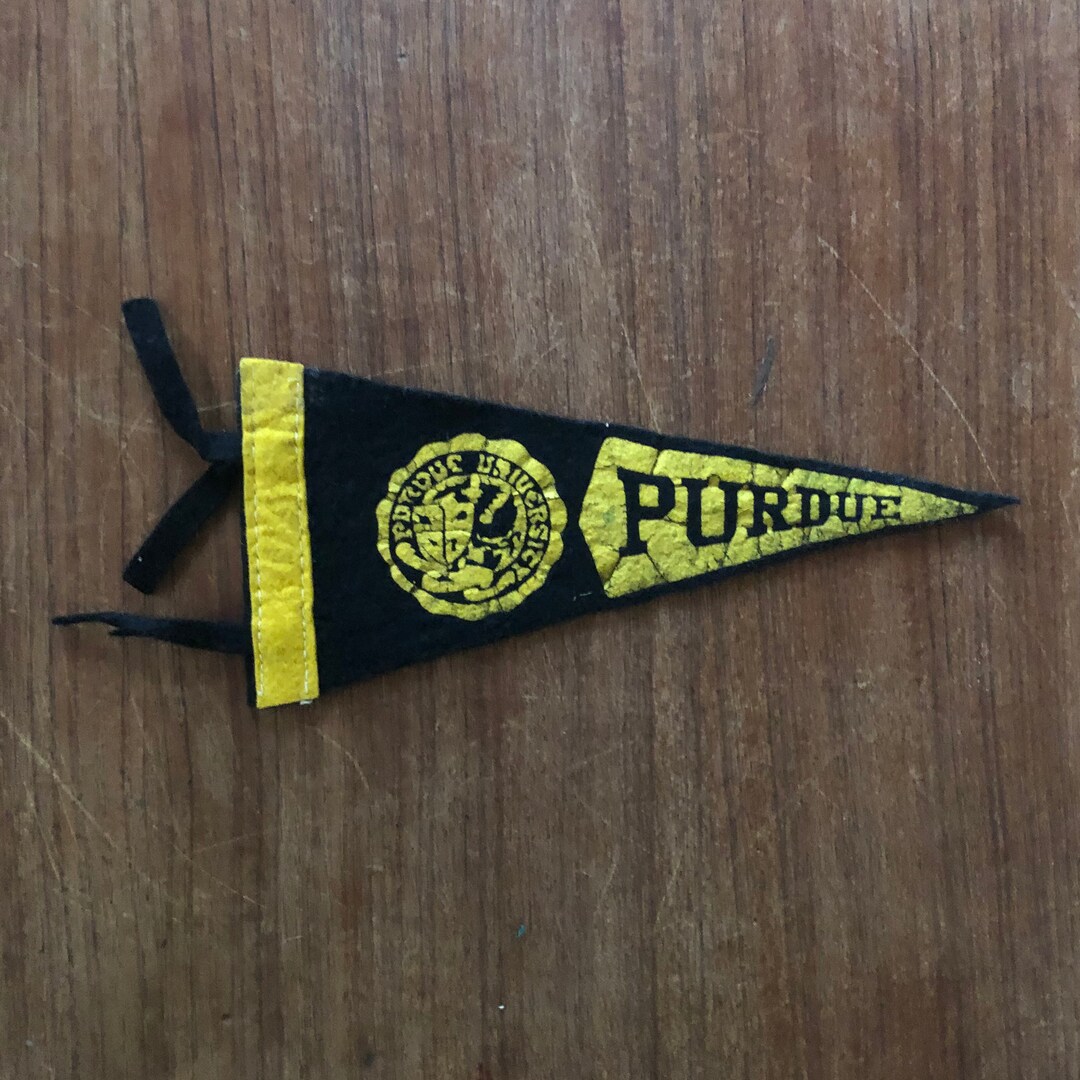 Vintage Felt Pennant - Purdue University - Etsy