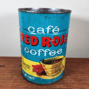 Vintage Red Rose 1 Pound Coffee Tin / Brooke Bond Foods - Etsy