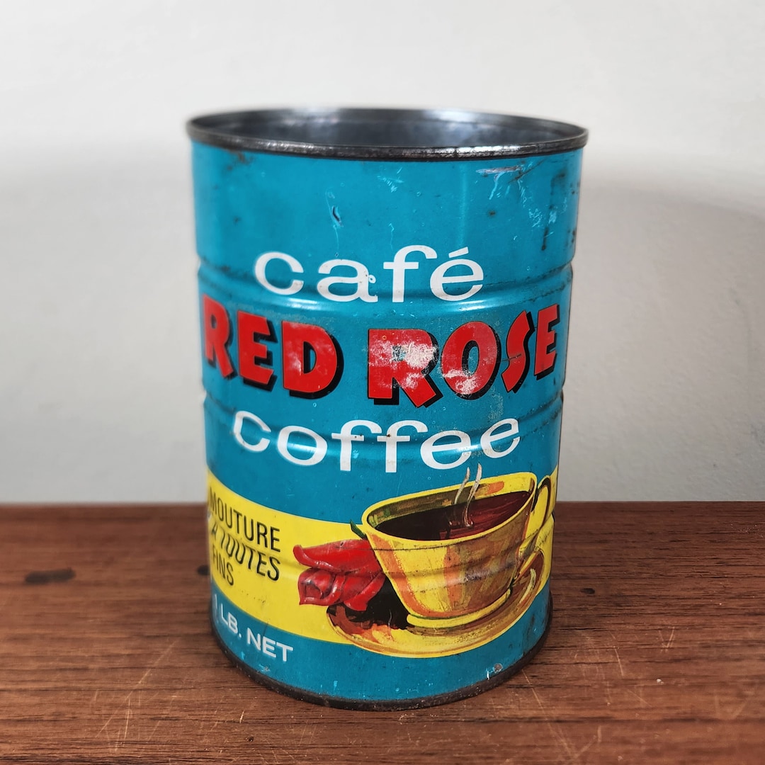 Vintage Red Rose 1 Pound Coffee Tin / Brooke Bond Foods - Etsy