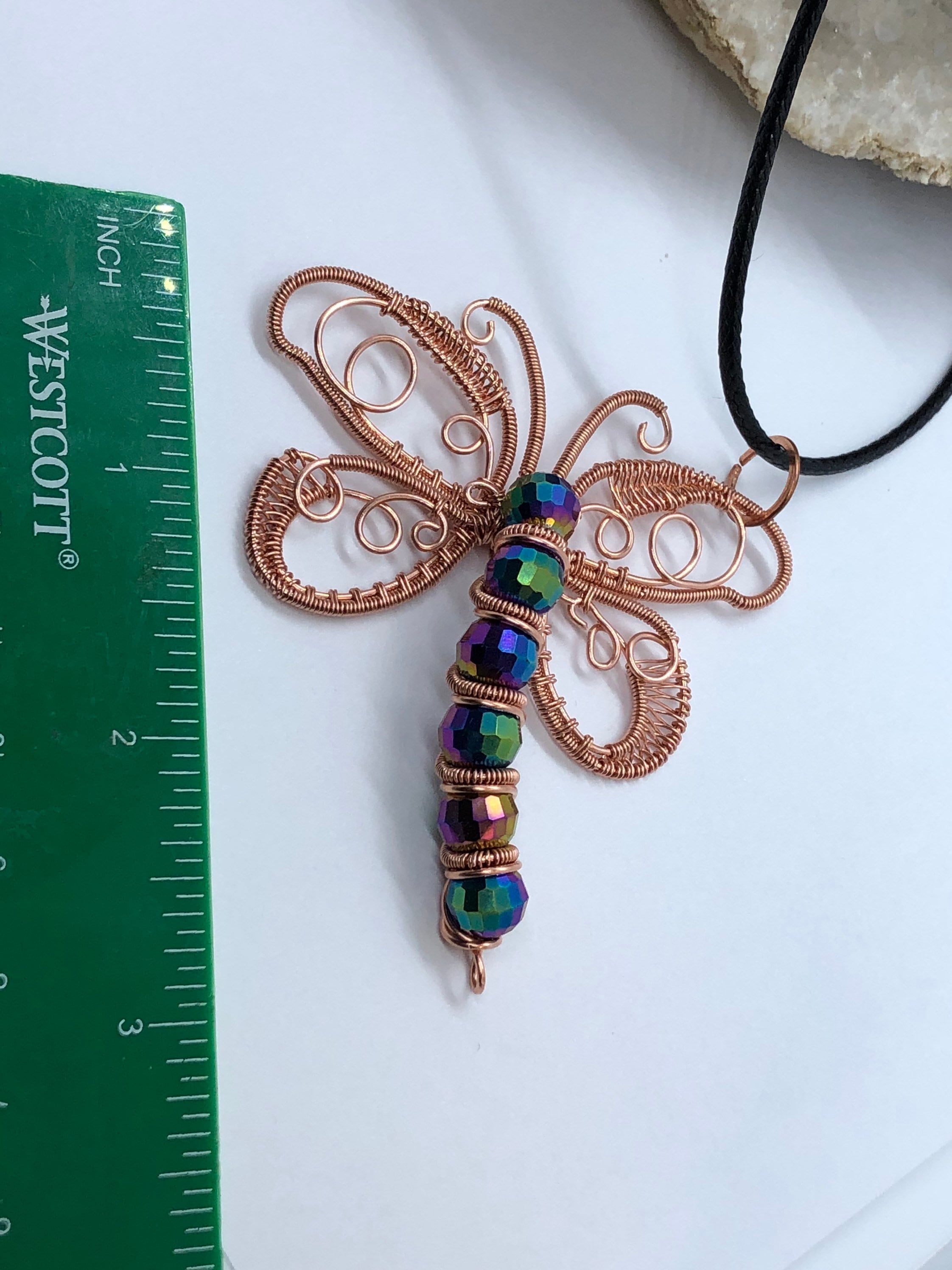 Copper Wire Wrapped Dragonfly Pendant W/ Mermaid Colored - Etsy