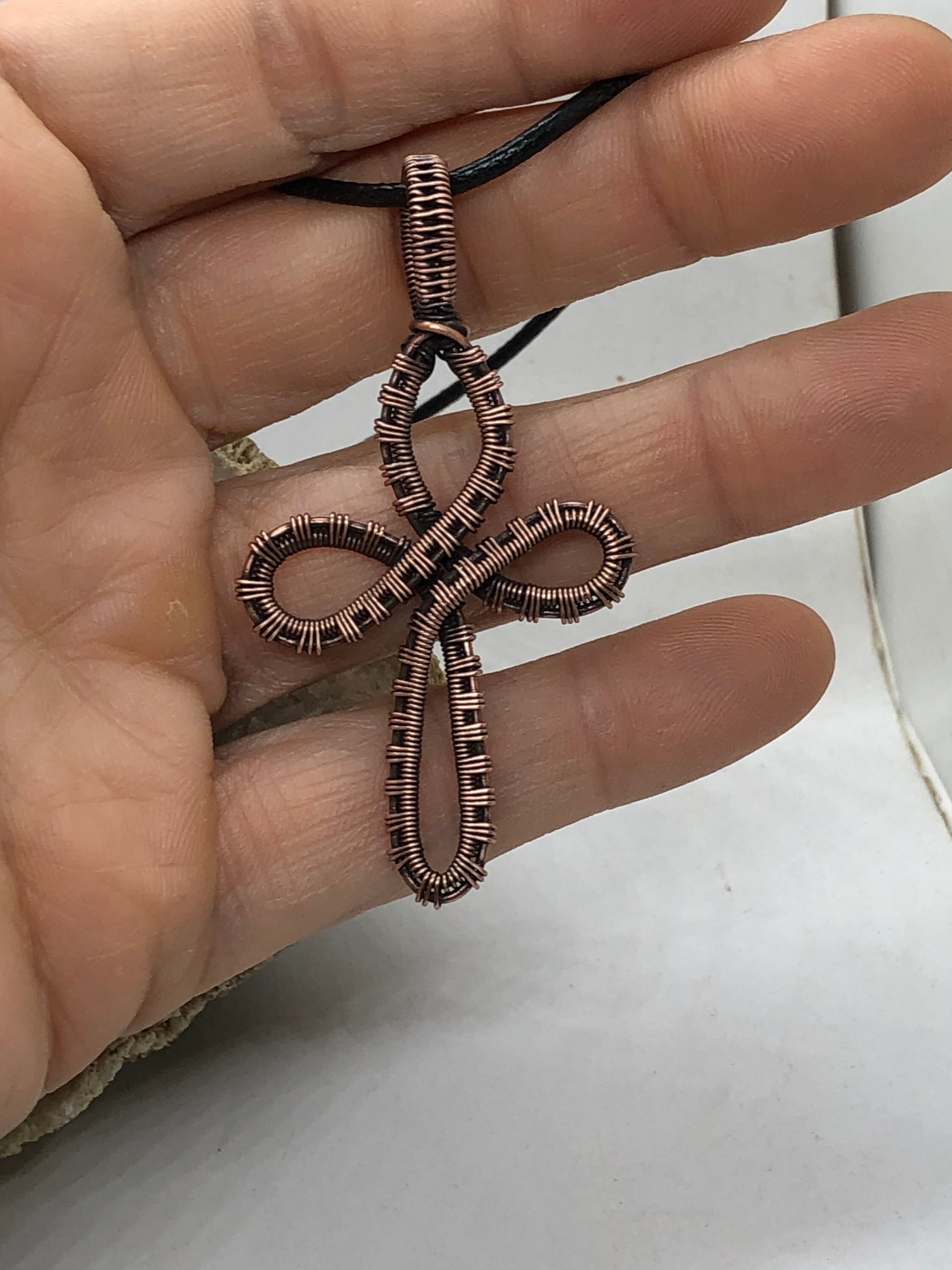 Copper Wire Wrapped Celtic Cross Pendant Necklace | Etsy