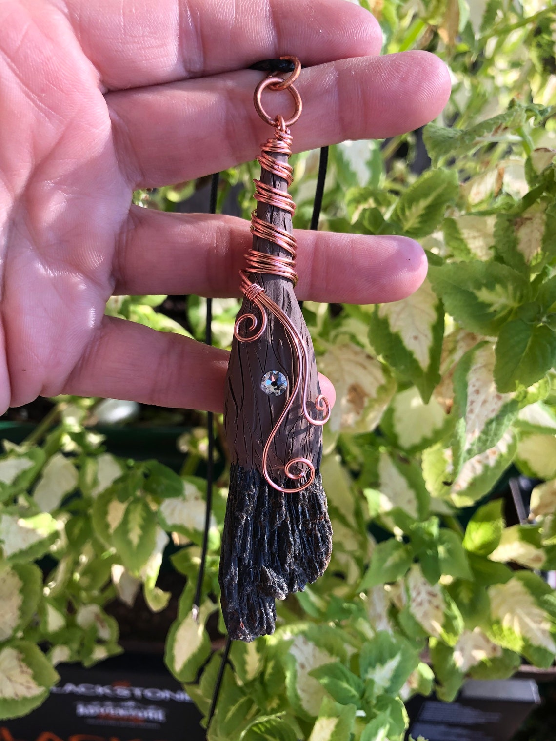 Copper Wire Wrapped Black Kyanite Fan Blade Witches Broom With - Etsy