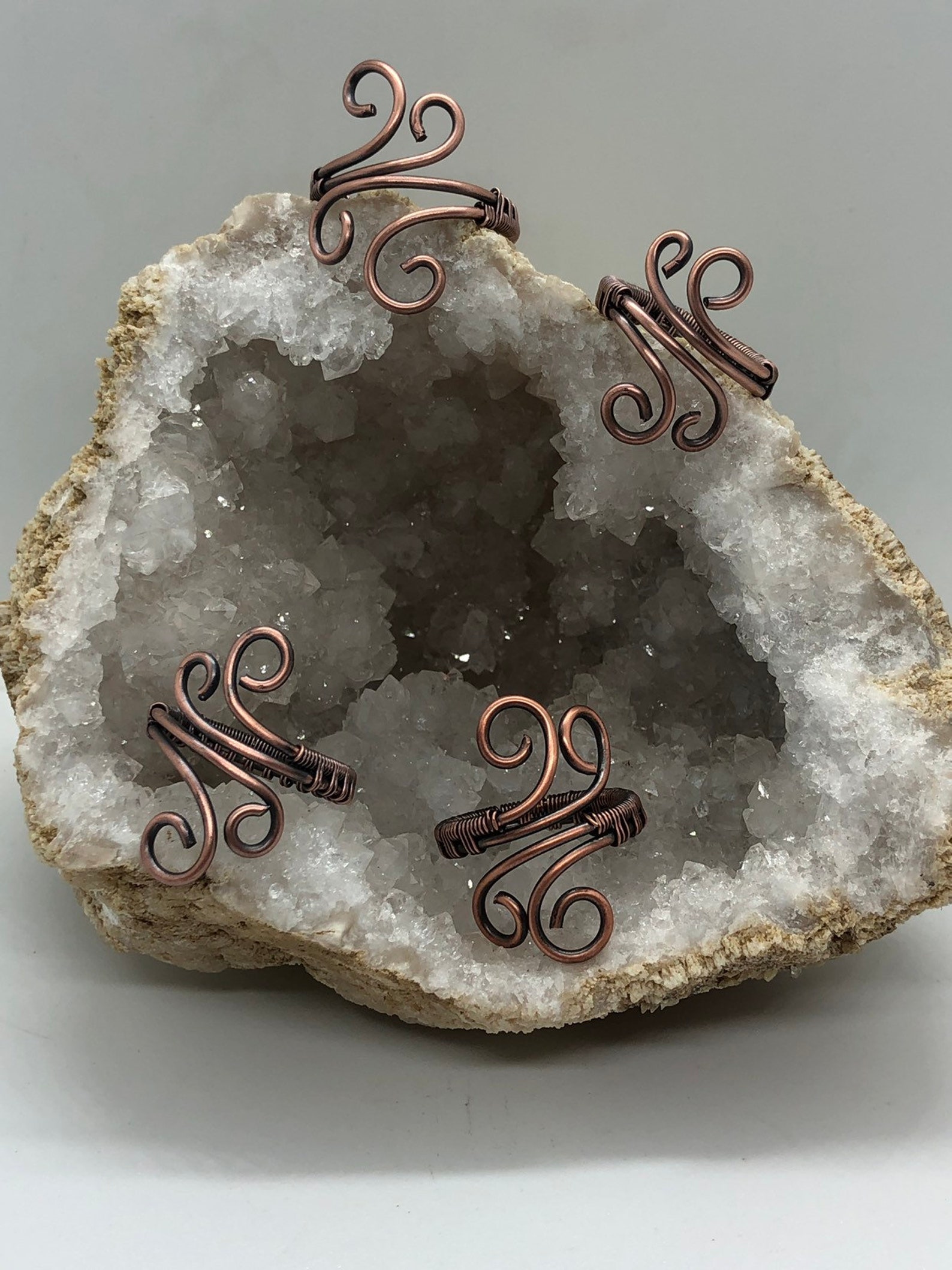 Antiqued Copper Wire Wrapped Swirl Ring - Etsy