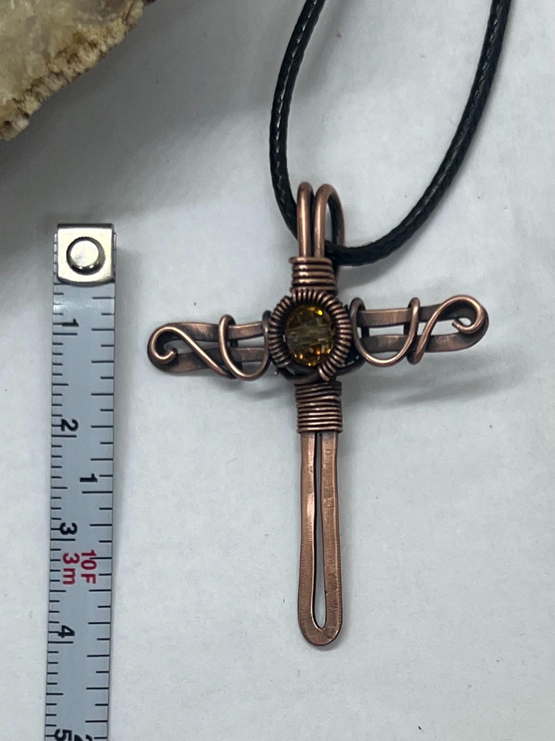 Antiqued Copper Wire Wrapped Cross Pendant - Etsy