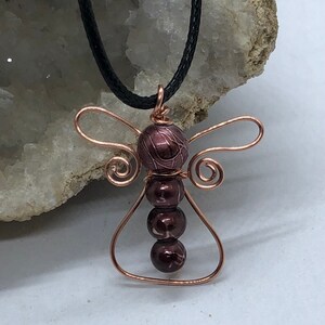 Copper Wire Wrapped Maroon Angel - Etsy