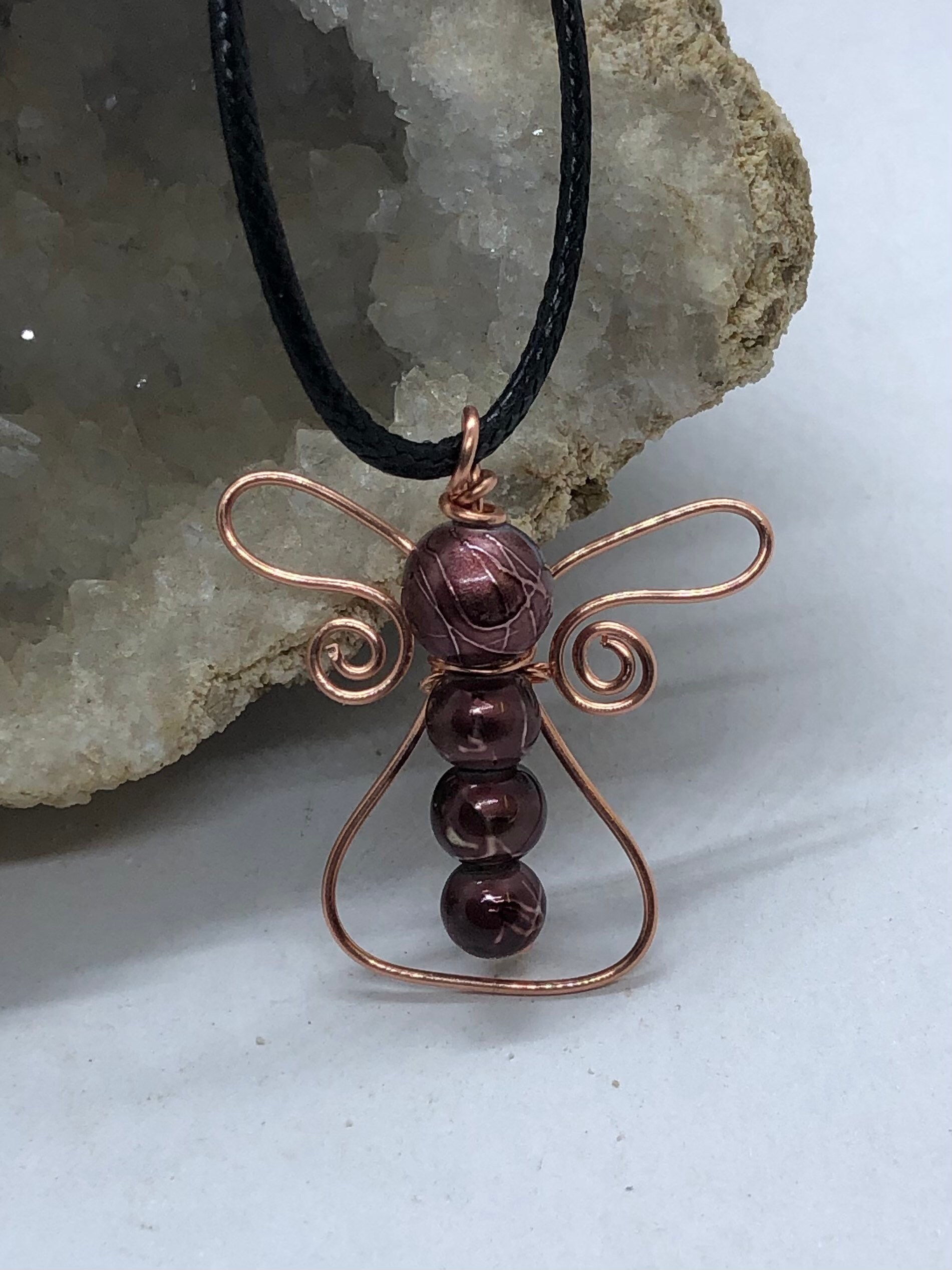 Copper Wire Wrapped Maroon Angel - Etsy