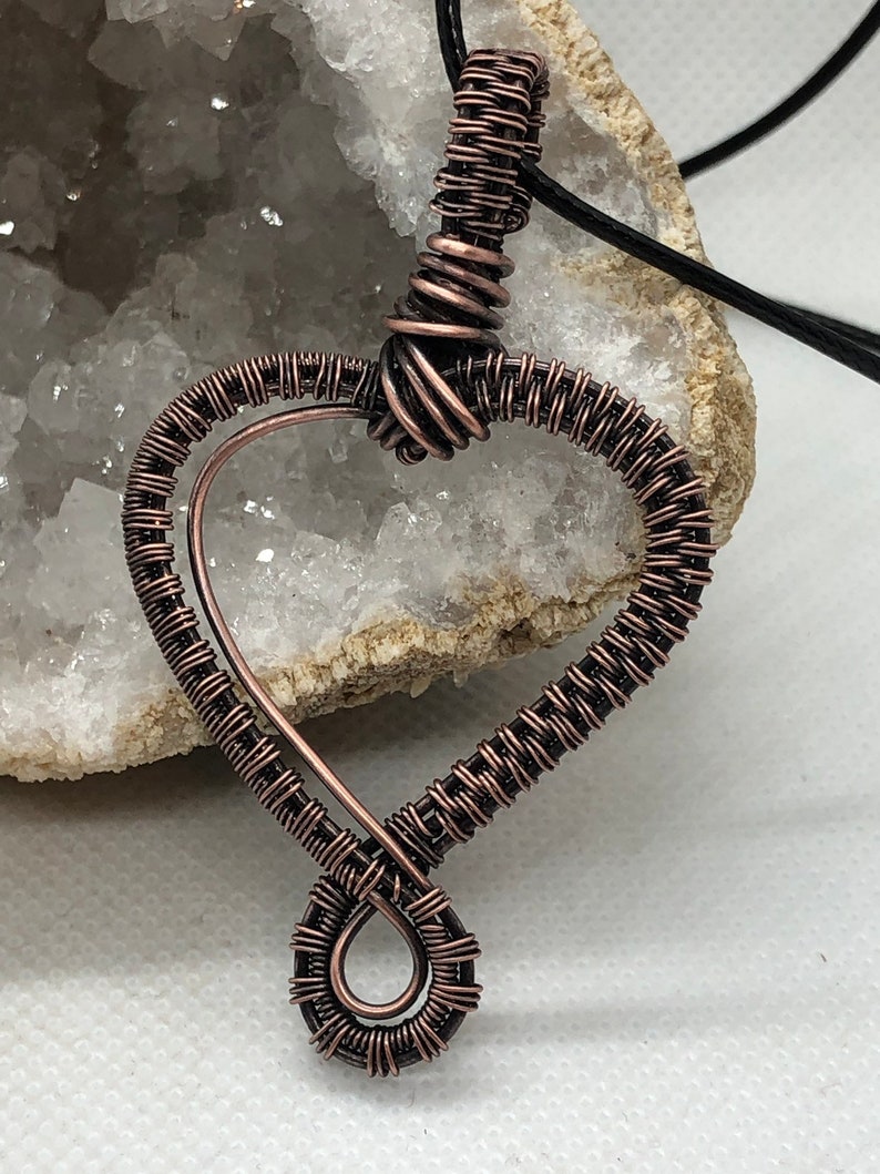 Copper Wire Wrapped Heart Pendant - Etsy